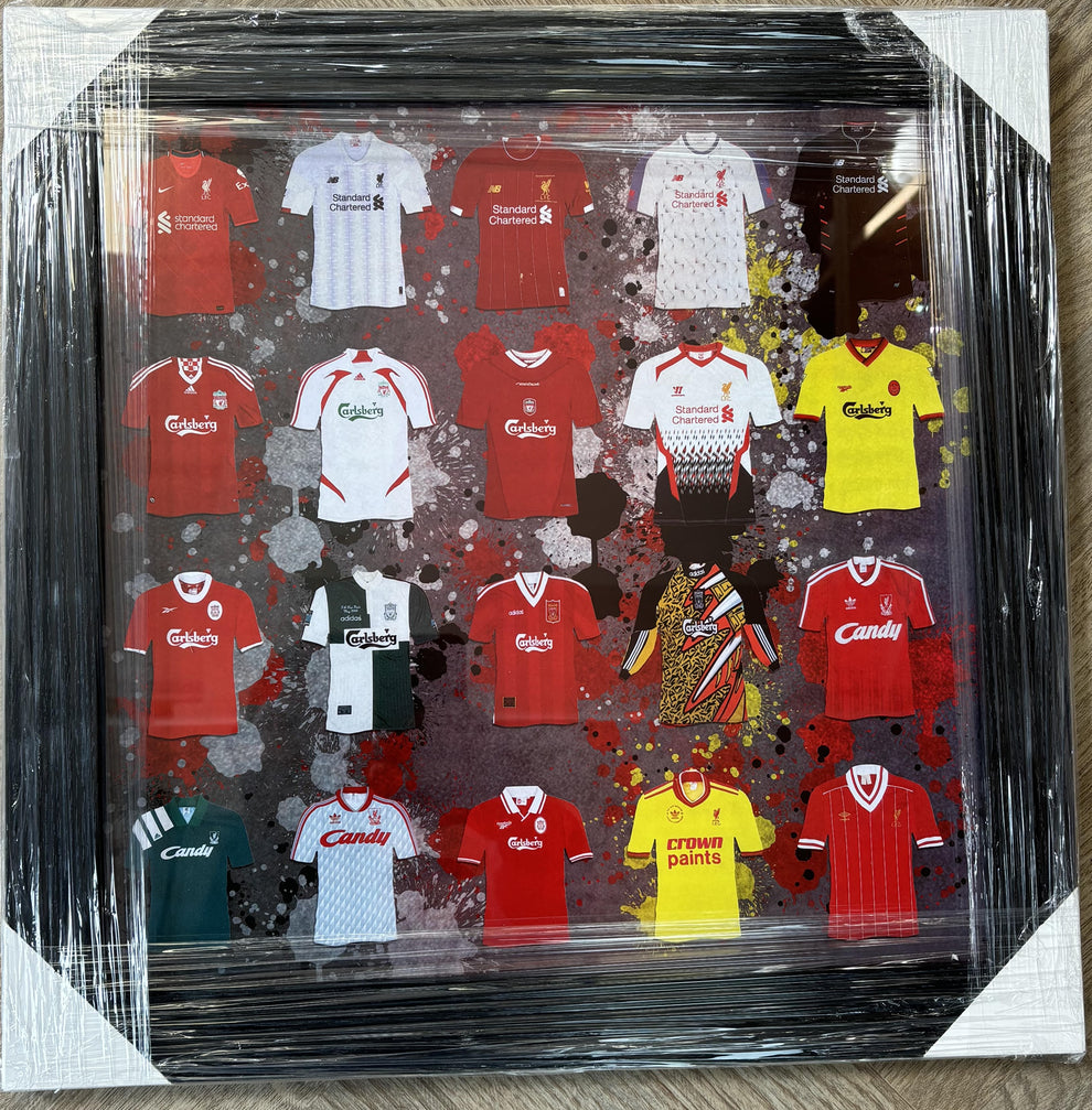 Liverpool Jersey Evolution Framed Art – Iconic Kit Collection Display ...